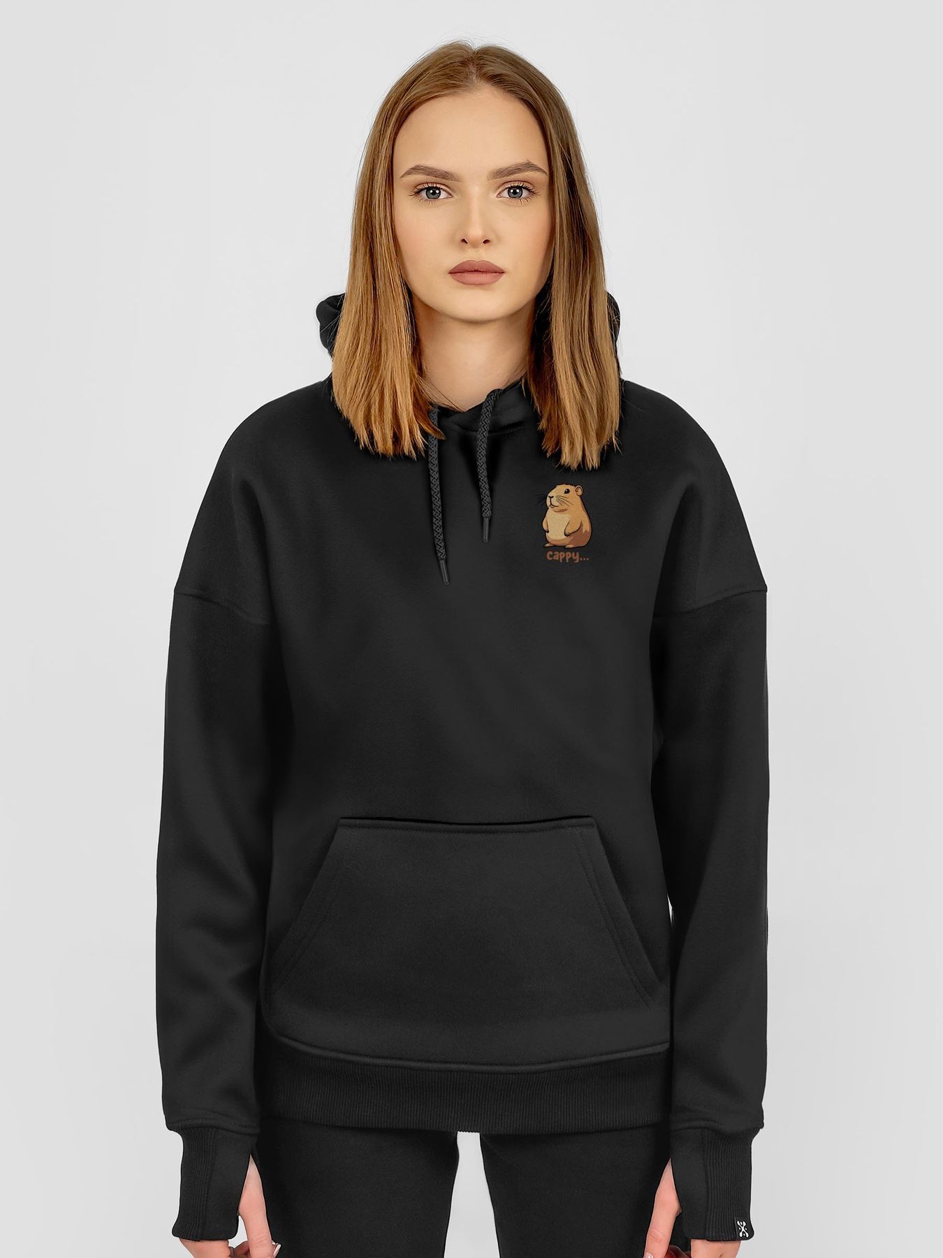 Women's Hoodie "Mini Cappy (Capybara)" - Dubhumans